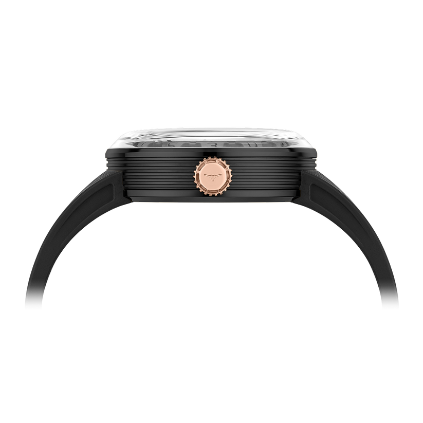 SPIRIT - exclusive men's watch with black case and black rubber strap ...