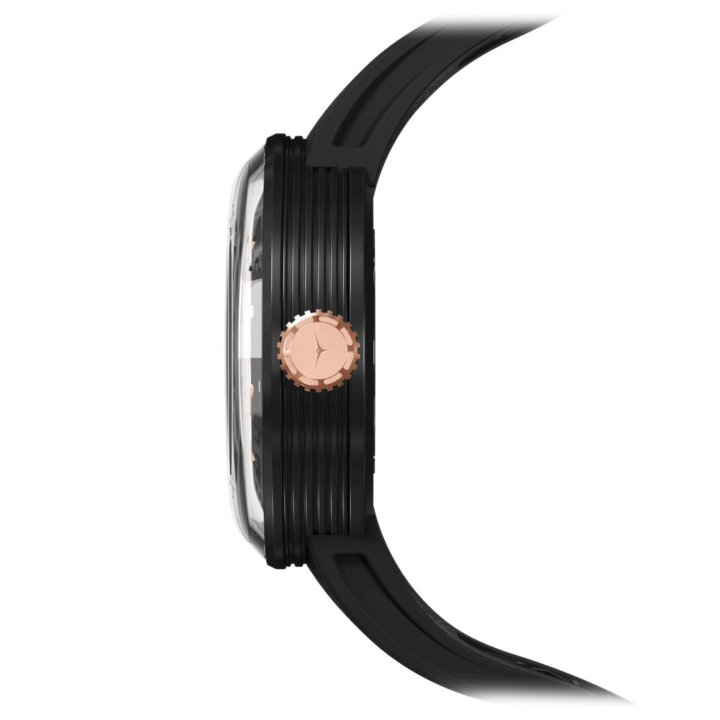 SPIRIT - exclusive men's watch with black case and black rubber strap ...