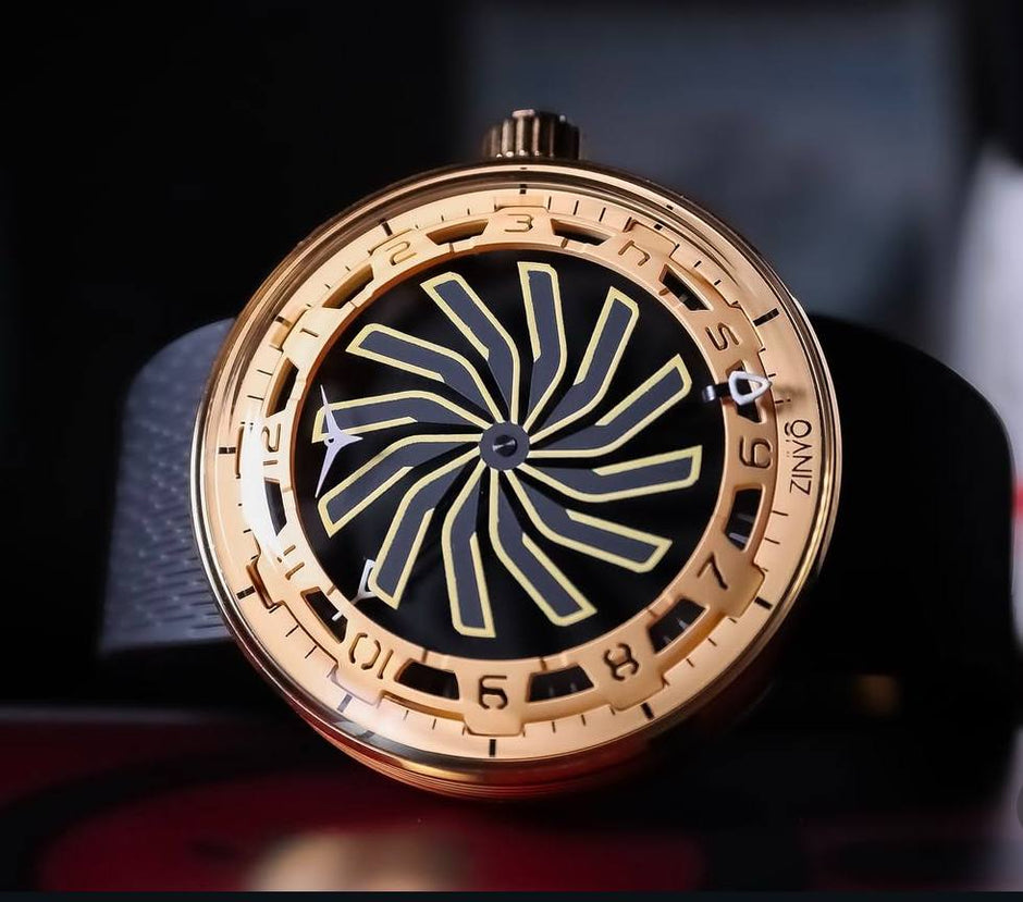 12K - exclusive men's watch with gold case and black rubber strap – ZINVO