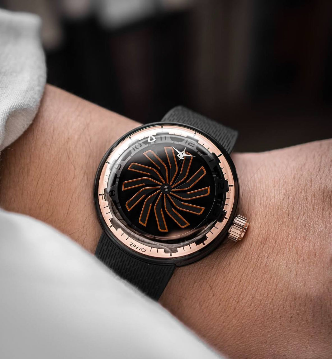 SPIRIT - exclusive men's watch with black case and black rubber strap ...